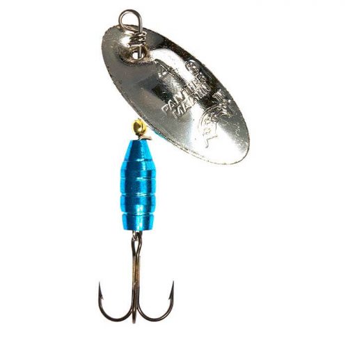 Metallic Blue Silver Brass Body Spinners | Panther Martin Fishing Lures